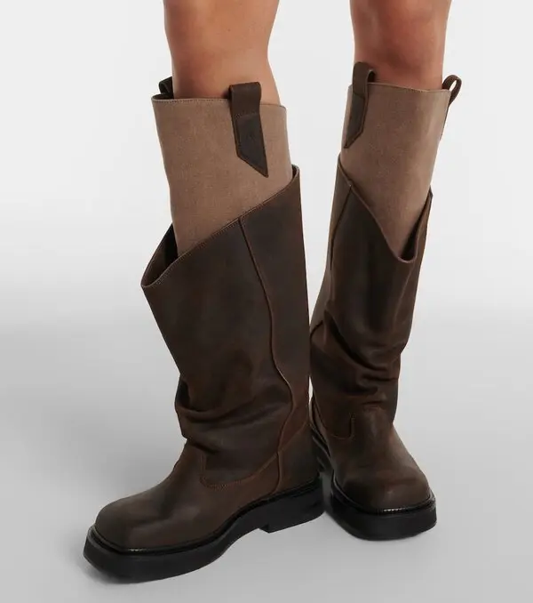 Attico Robin Passeggiata Leather Boots - Brown