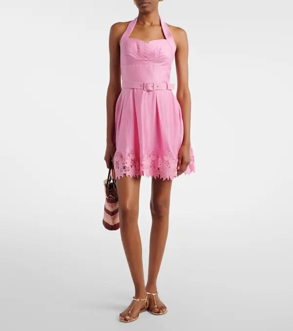 Rebecca Vallance Petalite Lace-trimmed Minidress