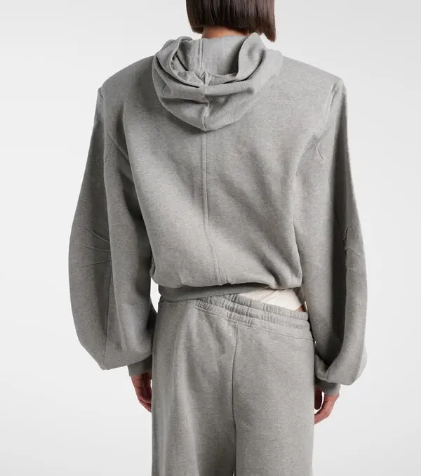 Attico Cotton Jersey Zip-up Hoodie