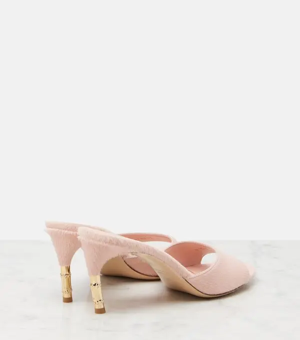 Gucci Castello Calf Hair Mules - Pink