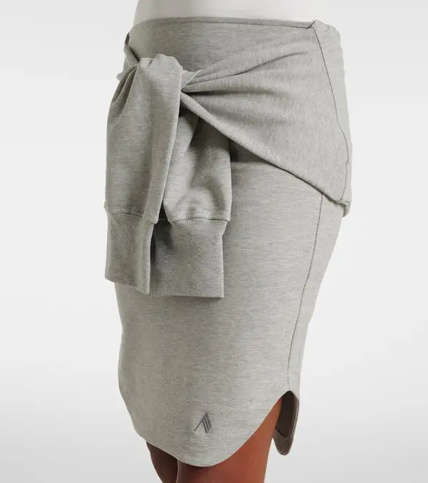 Attico Layered Cotton-blend Mini Skirt