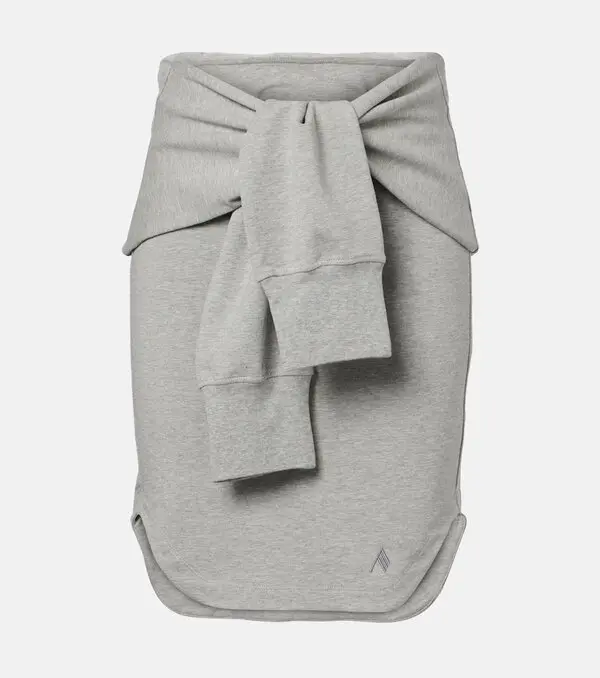 Attico Layered Cotton-blend Miniskirt - Grey