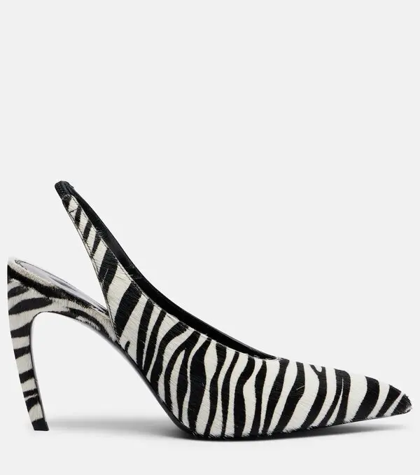 Attico Viper Zebra-print Calf Hair Pumps