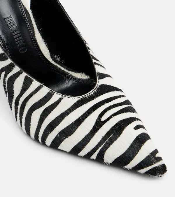 Attico Viper Zebra-print Calf Hair Pumps