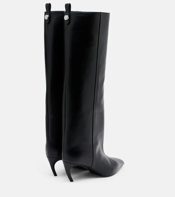 Attico Lea Leather Knee-high Boots - Black