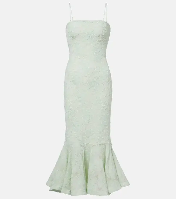 ROTATE BY BIRGER CHRISTENSEN Floral Mesh Maxi Dress - Green