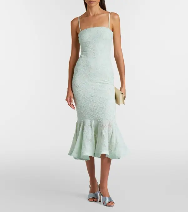 ROTATE BY BIRGER CHRISTENSEN Floral Mesh Maxi Dress