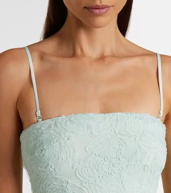 ROTATE BY BIRGER CHRISTENSEN Floral Mesh Maxi Dress