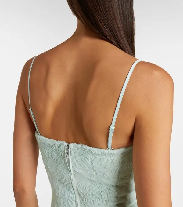 ROTATE BY BIRGER CHRISTENSEN Floral Mesh Maxi Dress