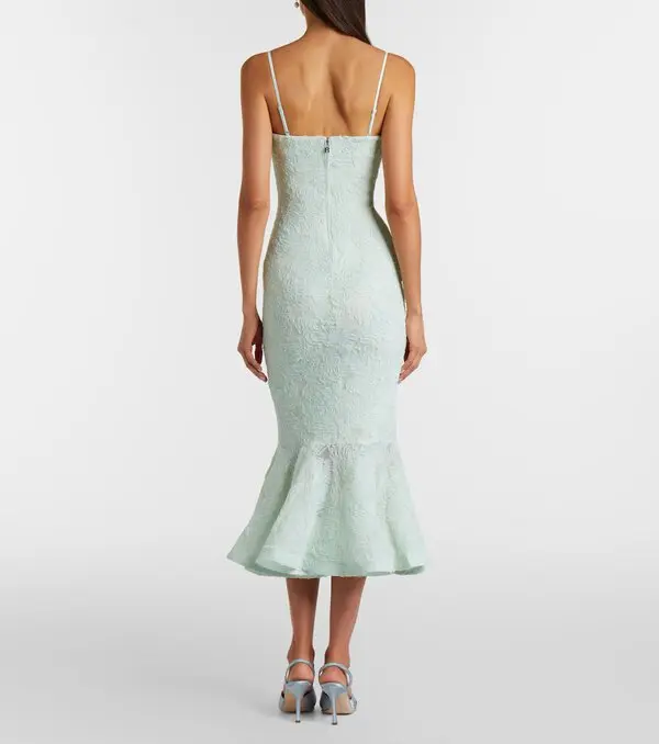ROTATE BY BIRGER CHRISTENSEN Floral Mesh Maxi Dress