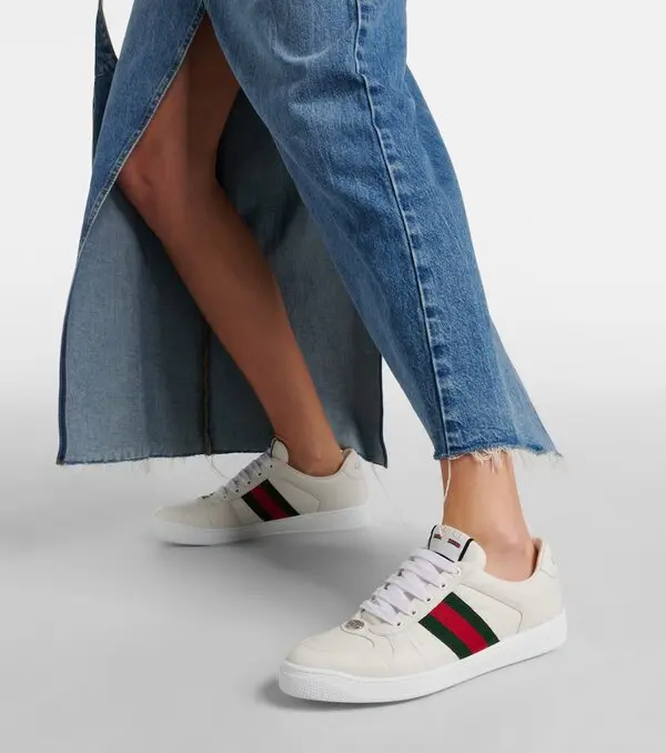 Gucci Screener Leather Sneakers - White