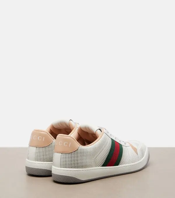 Gucci Screener Leather Sneakers - White