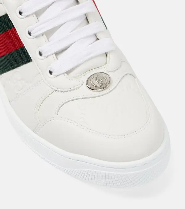 Gucci Screener Leather Sneakers - White