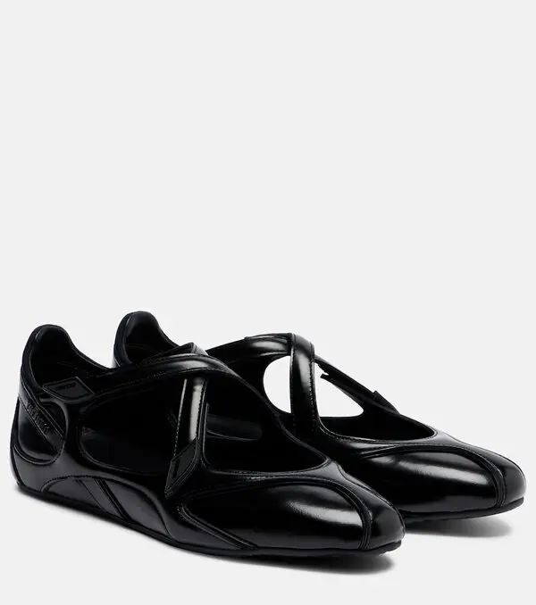 Attico Floor 01 Patent Leather Ballet Flats - Black