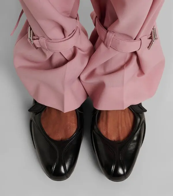 Attico Floor 01 Patent Leather Ballet Flats - Black