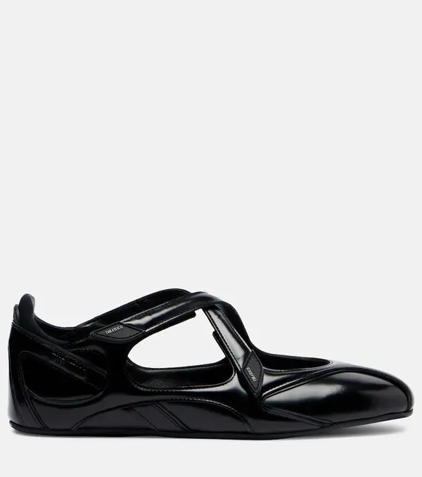 Attico Floor 01 Patent Leather Ballet Flats - Black
