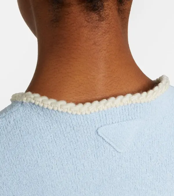 Prada Embellished Cotton-blend Bouclé Crop Top