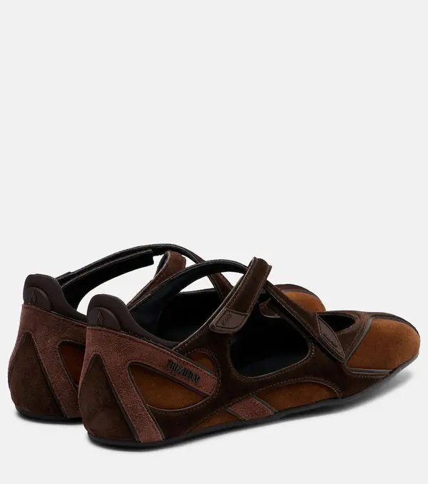 Attico Floor 01 Suede Ballet Flats - Brown