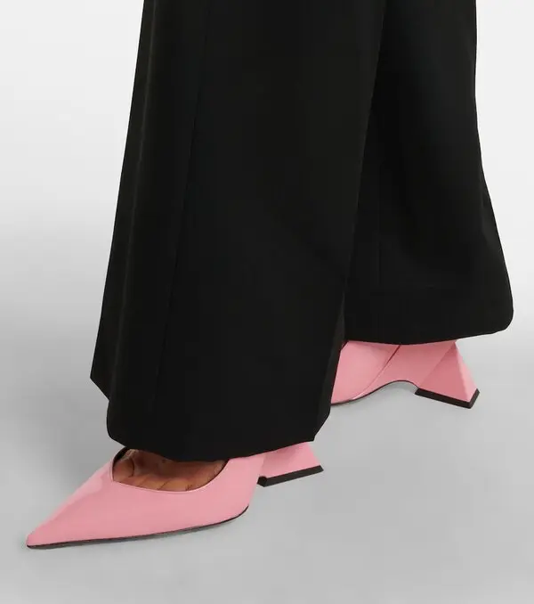Attico Cheope Patent Leather Slingback Wedges - Pink