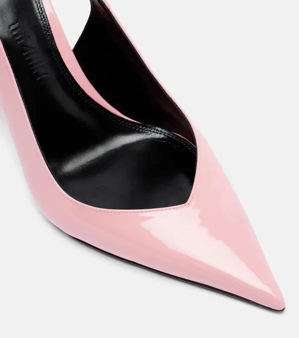 Attico Cheope Patent Leather Slingback Wedges - Pink