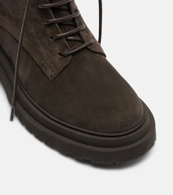 Brunello Cucinelli Monili Suede Lace-up Boots - Brown