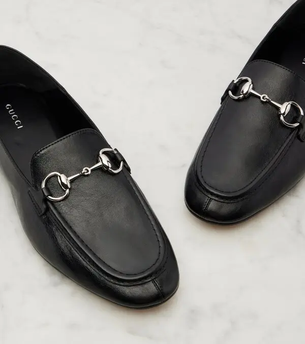Gucci Jordaan Horsebit Leather Loafers