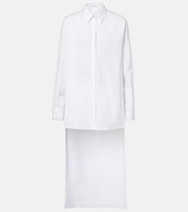 Alaïa Asymmetrical Cotton Poplin Shirt - White