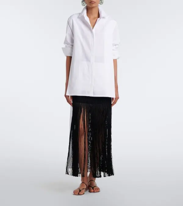 Alaïa Asymmetrical Cotton Poplin Shirt