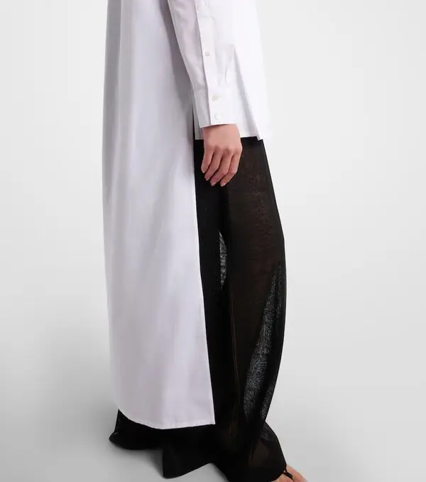 Alaïa Asymmetrical Cotton Poplin Shirt