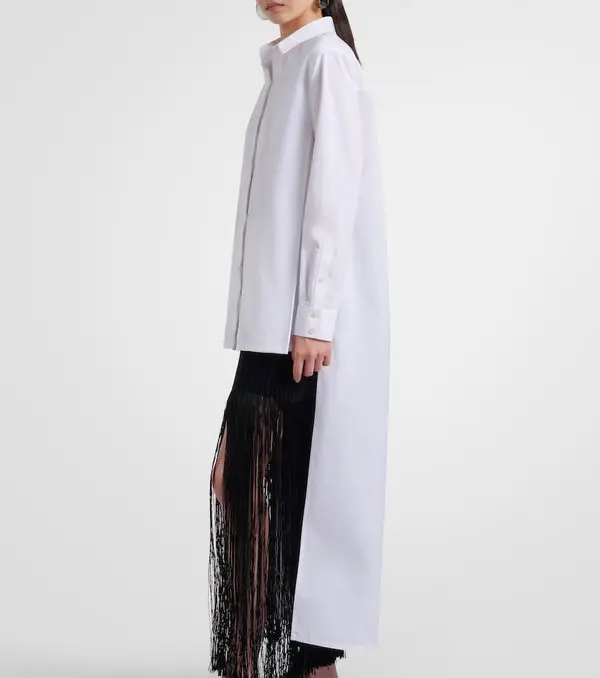 Alaïa Asymmetrical Cotton Poplin Shirt