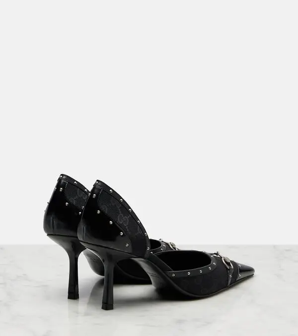 Gucci Savoy Horsebit Gg Canvas Pumps