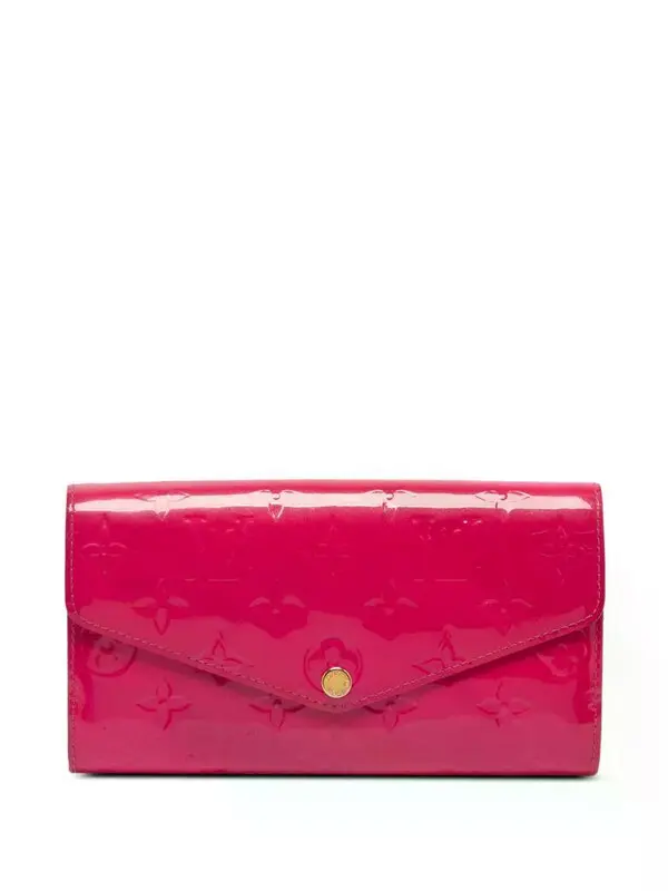 LOUIS VUITTON Sarah Monogram Rose Pop Vernis Wallet - Pink