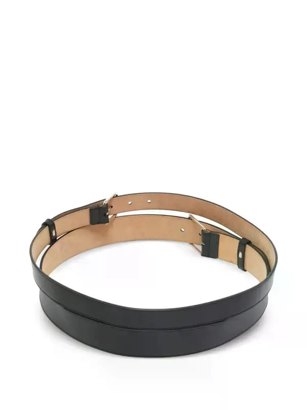 Alexander McQueen Double Buckle Leather Belt