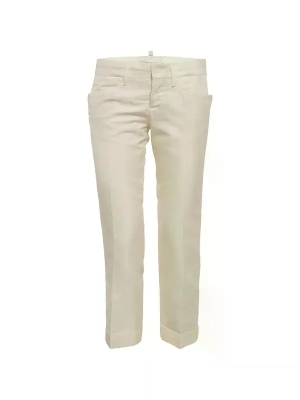 Dsquared2 Cream Tailored Cropped Trousers - Neutrals
