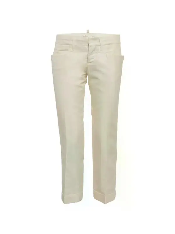 Dsquared2 Cream Tailored Cropped Trousers - Neutrals