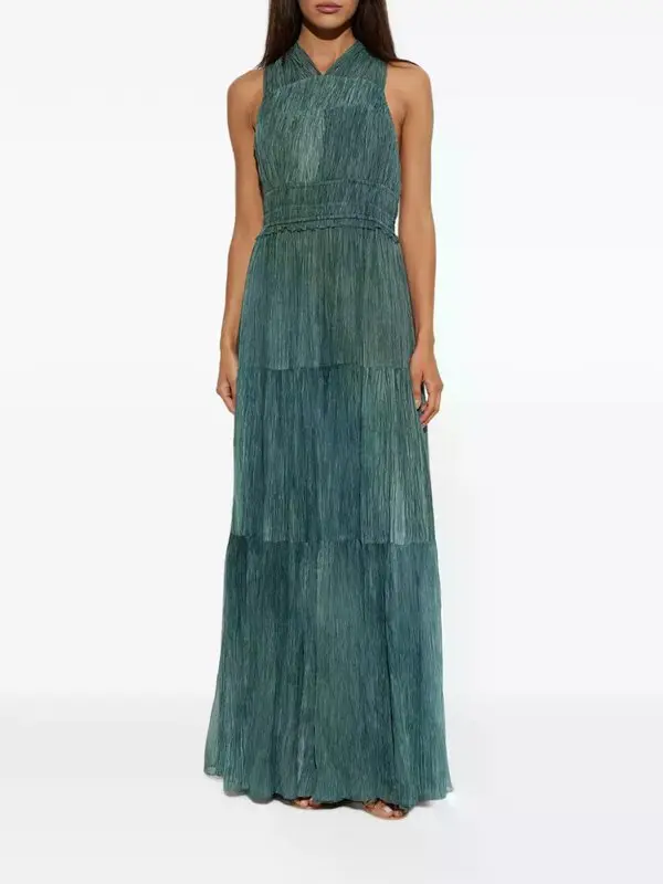 Ulla Johnson Freesia Silk Halterneck Maxi Dress - Green
