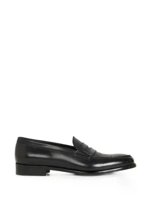 Etro Leather Loafers With Paisley Detail - Black