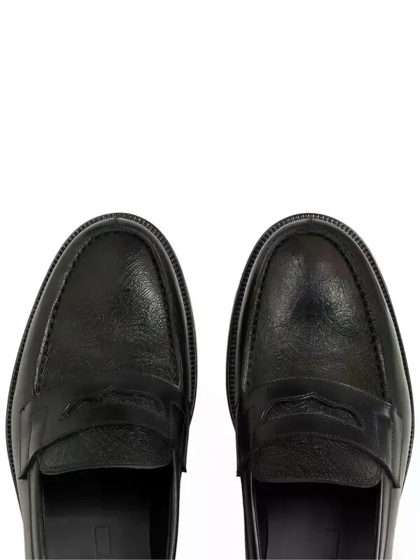 Etro Leather Loafers With Paisley Detail