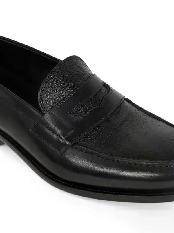 Etro Leather Loafers With Paisley Detail