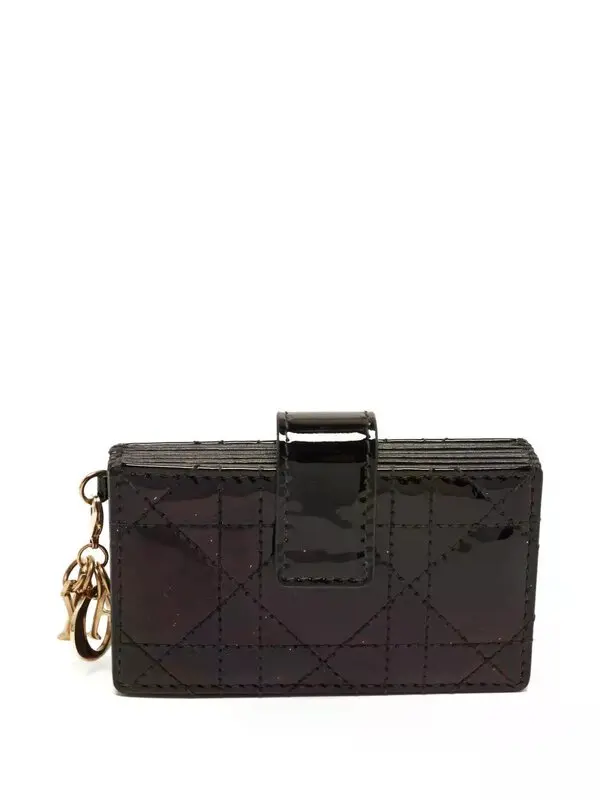 Dior 2020 Lady 5 Gusset Cannage Card Case - Black
