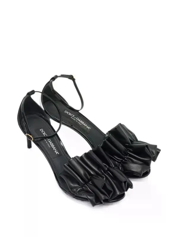 Dolce & Gabbana Keira Ruched Sandals - Black