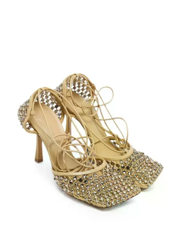 Bottega Veneta Stretch Crystal-embellished Pumps - Neutrals