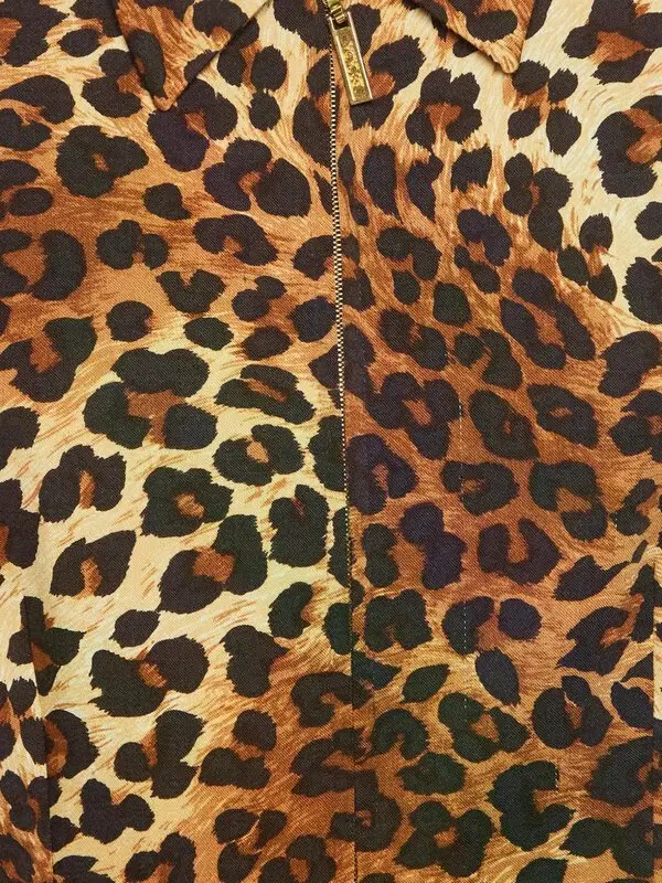 Max Mara Leopard Print Zip Up Blazer