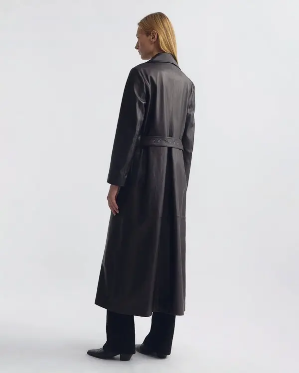 NILI LOTAN Arsene Leather Trench Coat