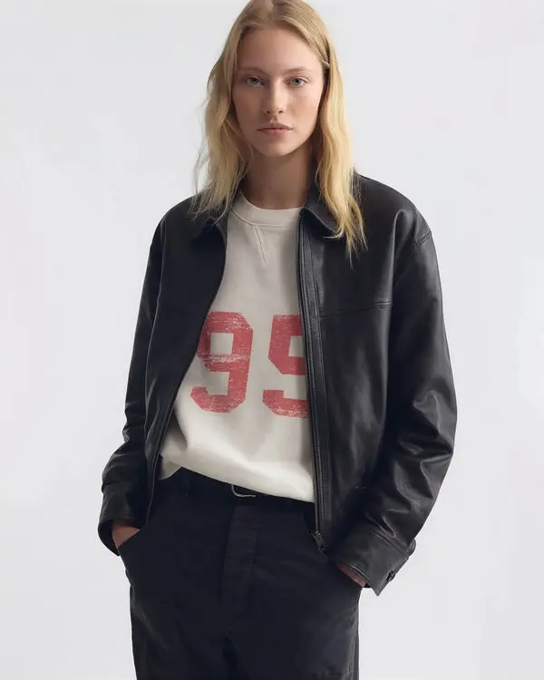 NILI LOTAN Aime Leather Bomber Jacket