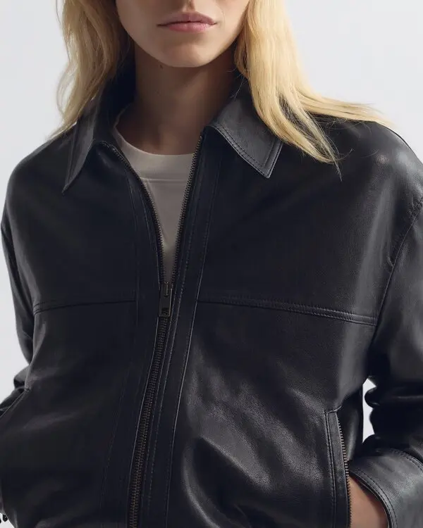 NILI LOTAN Aime Leather Bomber Jacket