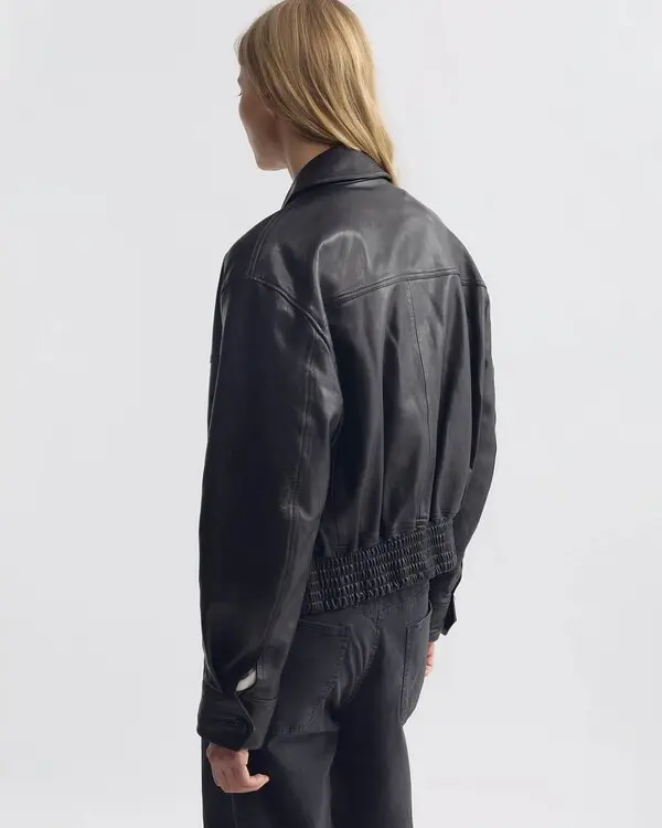 NILI LOTAN Aime Leather Bomber Jacket
