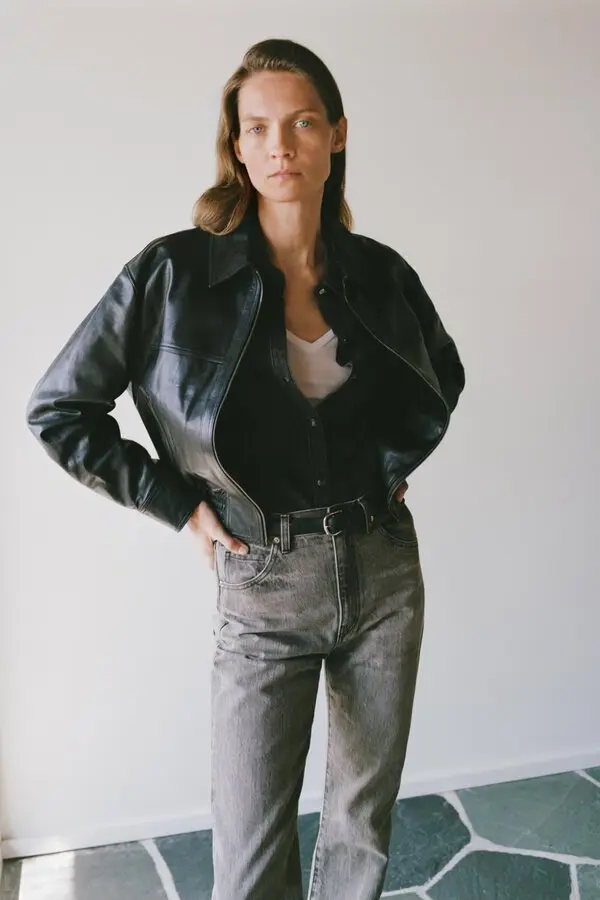 NILI LOTAN Aime Leather Bomber Jacket