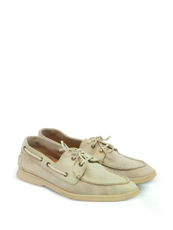 Loro Piana Suede Boat Shoes - Neutrals