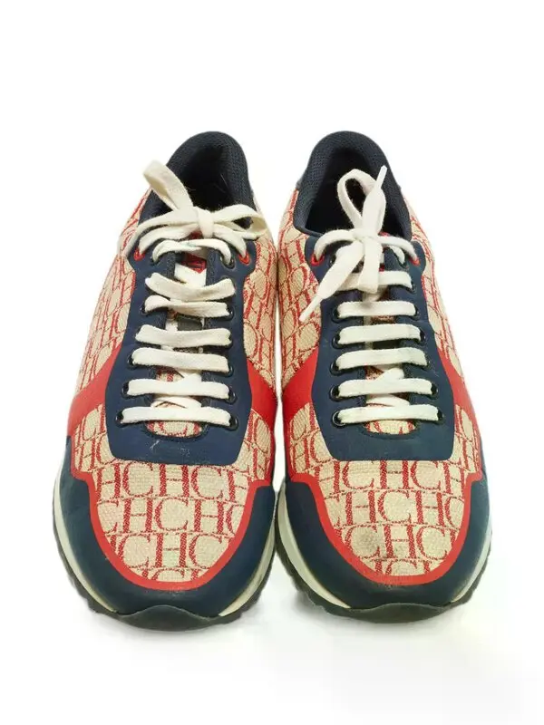 Carolina Herrera Signature Print Lace-up Sneakers